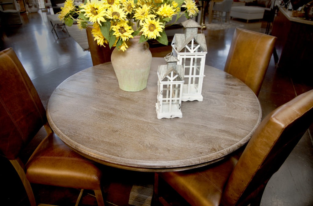 Mango Wood Round Dining Table - Pottery World